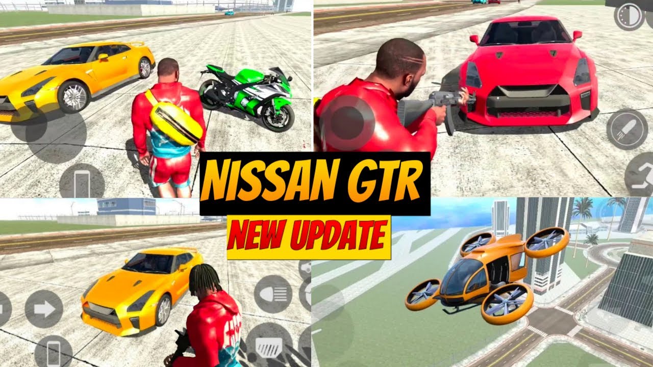 Nissan gtr flying car cheat code indian bike driving 3d || nissan gtr new super bike flying car ...