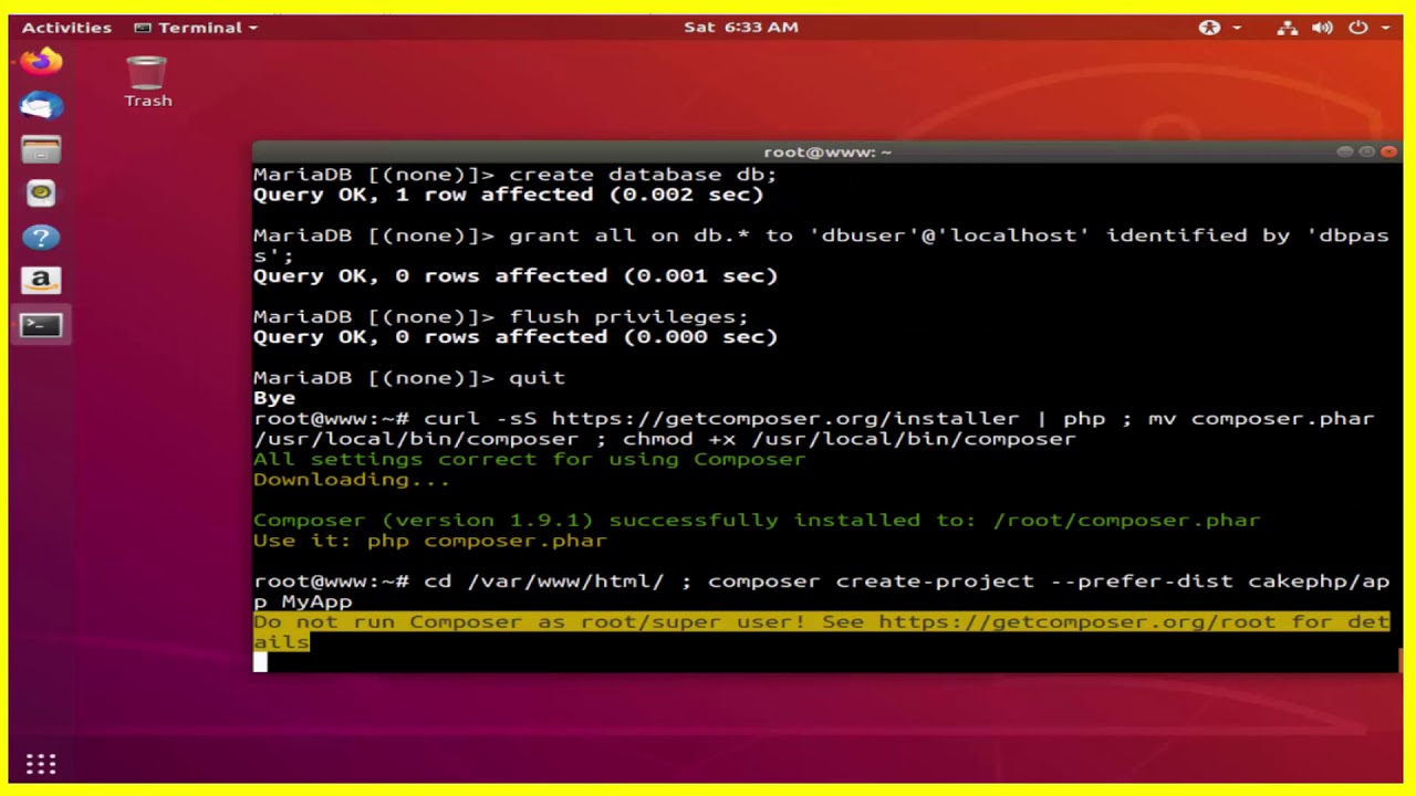 How To install CakePHP with Apache2 on Ubuntu 18.04 - YouTube