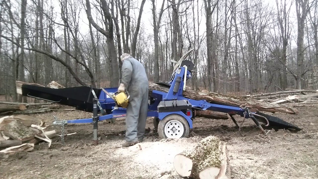 Wallenstein WP830 firewood processor. - YouTube