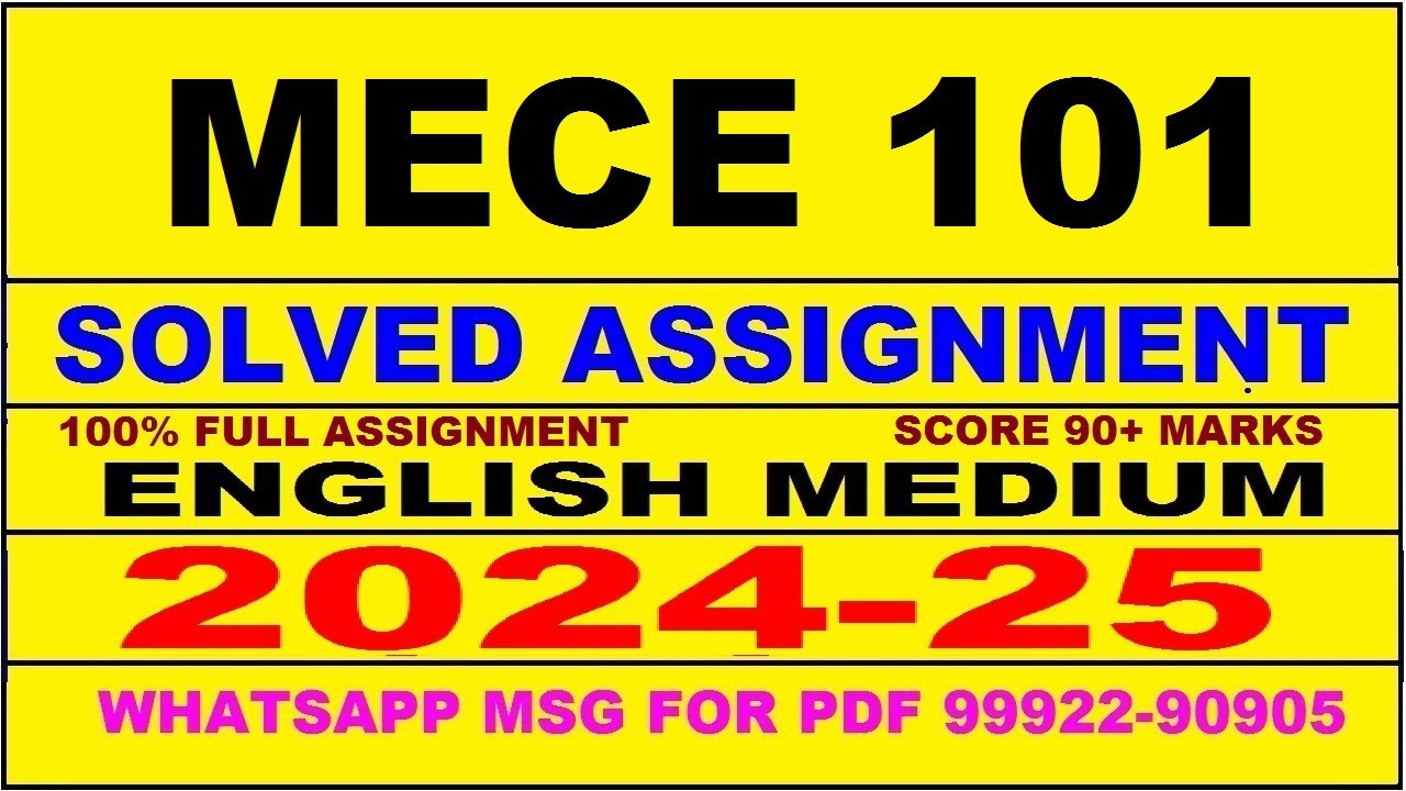 mece 101 solved assignment 2024-25 | mece 101 solved assignment in ...