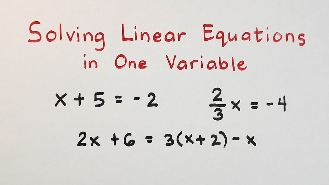 Solving Linear Equations In One Variable By Math Teacher Gon YouTube