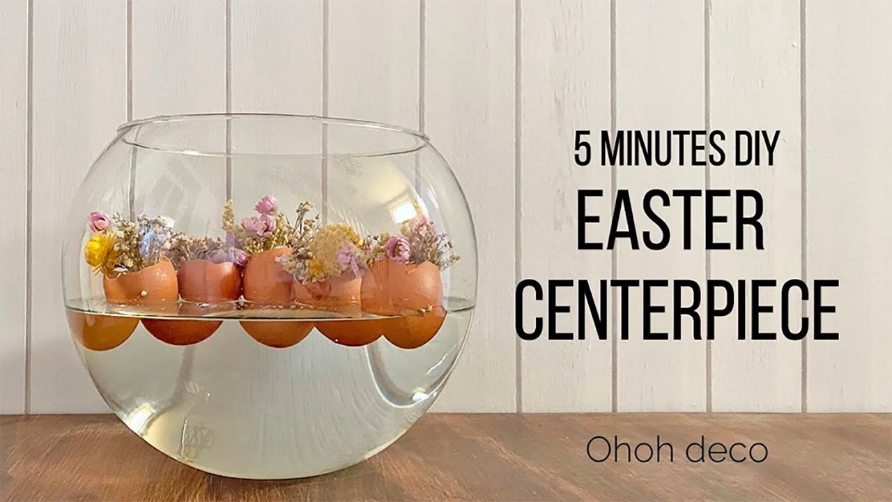 Eggshell Easter craft centerpiece - YouTube