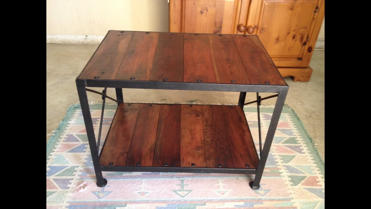Side table /Rhodesian teak and mild steel - YouTube