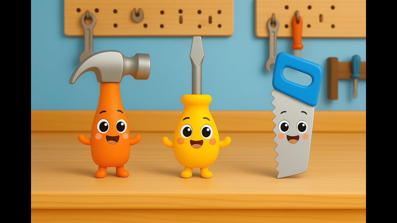 Happy Tools Song! 🎵 Hammer, Screwdriver & Saw Learn & Play - YouTube