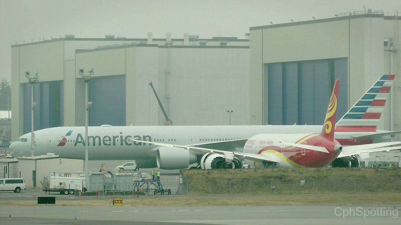 New American Boeing 777-300(ER) Delivery Flight out of Paine Field [HD ...
