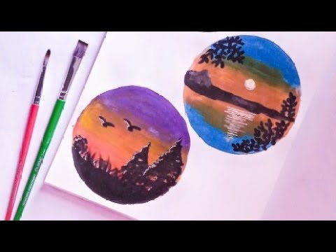 3 Mini Scenery Painting Ideas 🎨 || Easy Painting Hacks || Step by Step ...