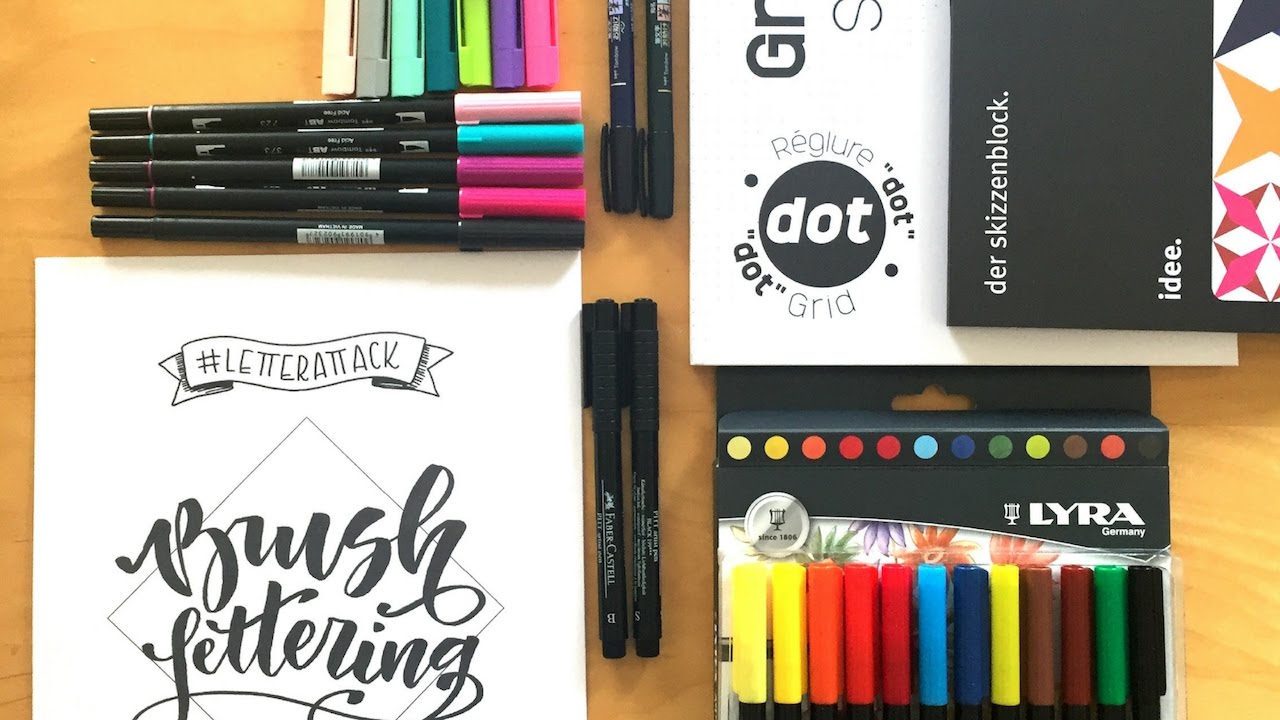 Lettering, Stifte, Papier, Lettering Guide - mein Start - YouTube