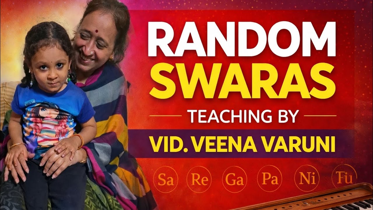 Random Carnatic swaras teaching by Vid.Veena Varuni to Dhruti Dhanvi ...