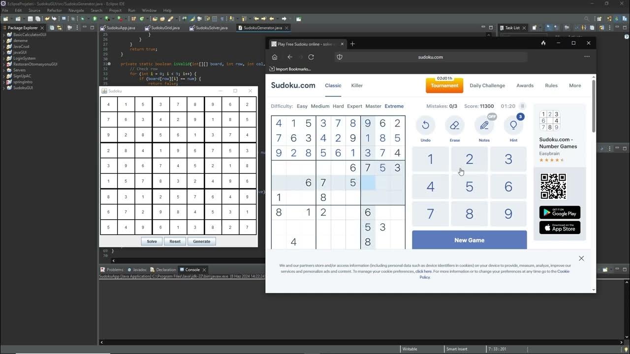Sudoku generator and solver in java - YouTube