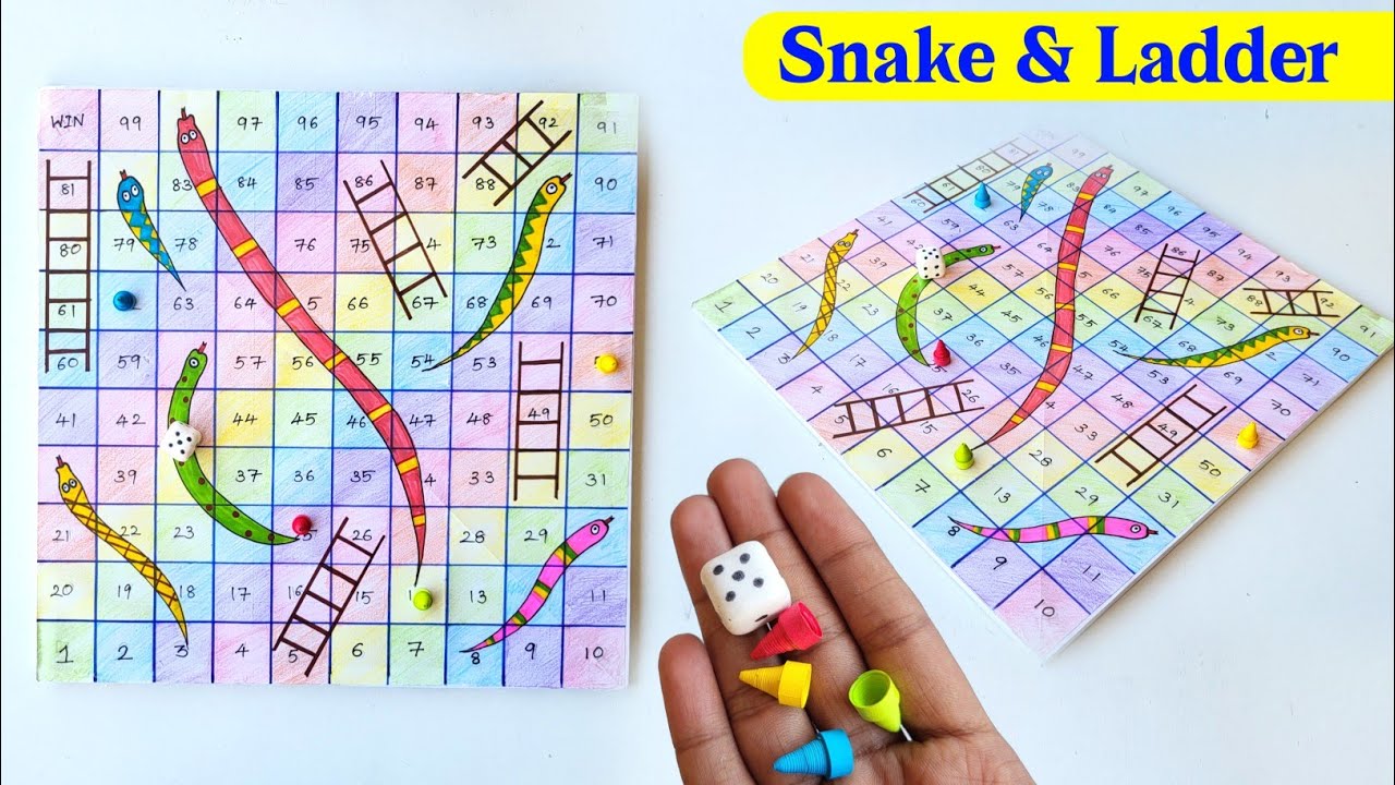 How to make snake and ladder at home , best homemade toy - YouTube