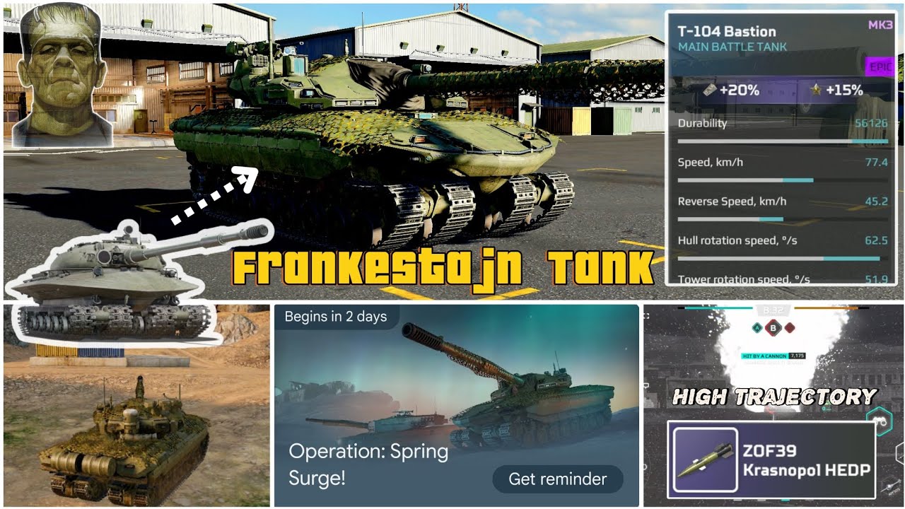 MWT Tank Battles Operation: Spring Surge Gacha tank T-104 Bastion review & gameplay - YouTube