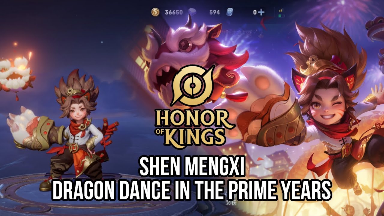 New Skin Shen Mengxi Dragon Dance in the Prime Years - Honor Of Kings - YouTube
