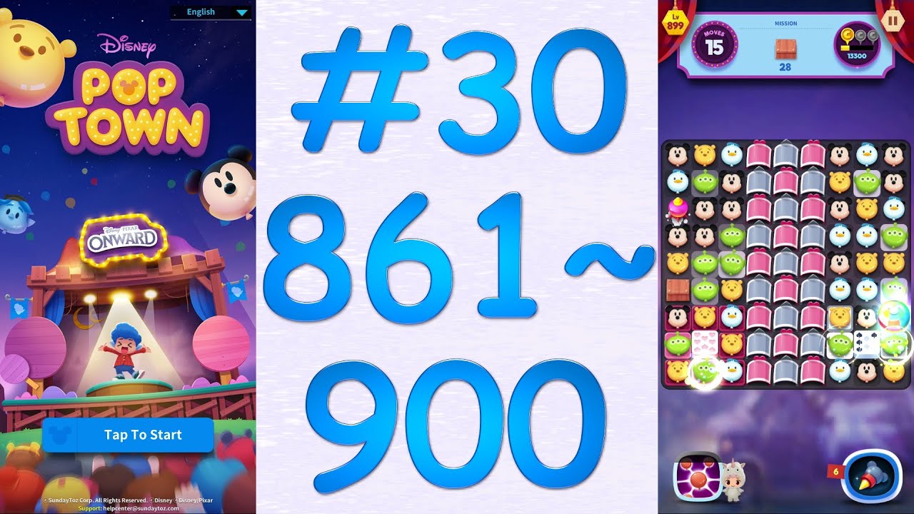 Disney POP TOWN #30 861~900 Walkthrough - YouTube