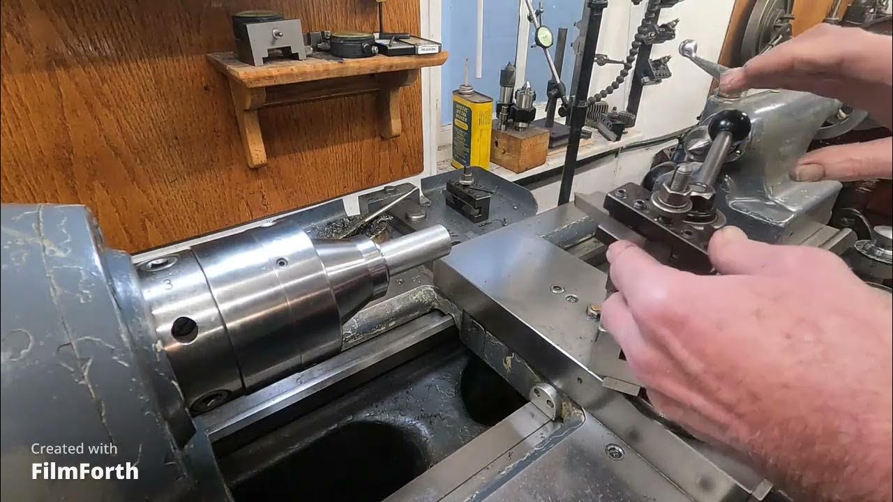 Monarch 10ee Lathe ELSR screw thread fade out action. - YouTube