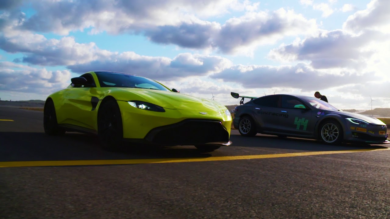 Racing Tesla vs fighter jet, aircraft and Formula one car - YouTube