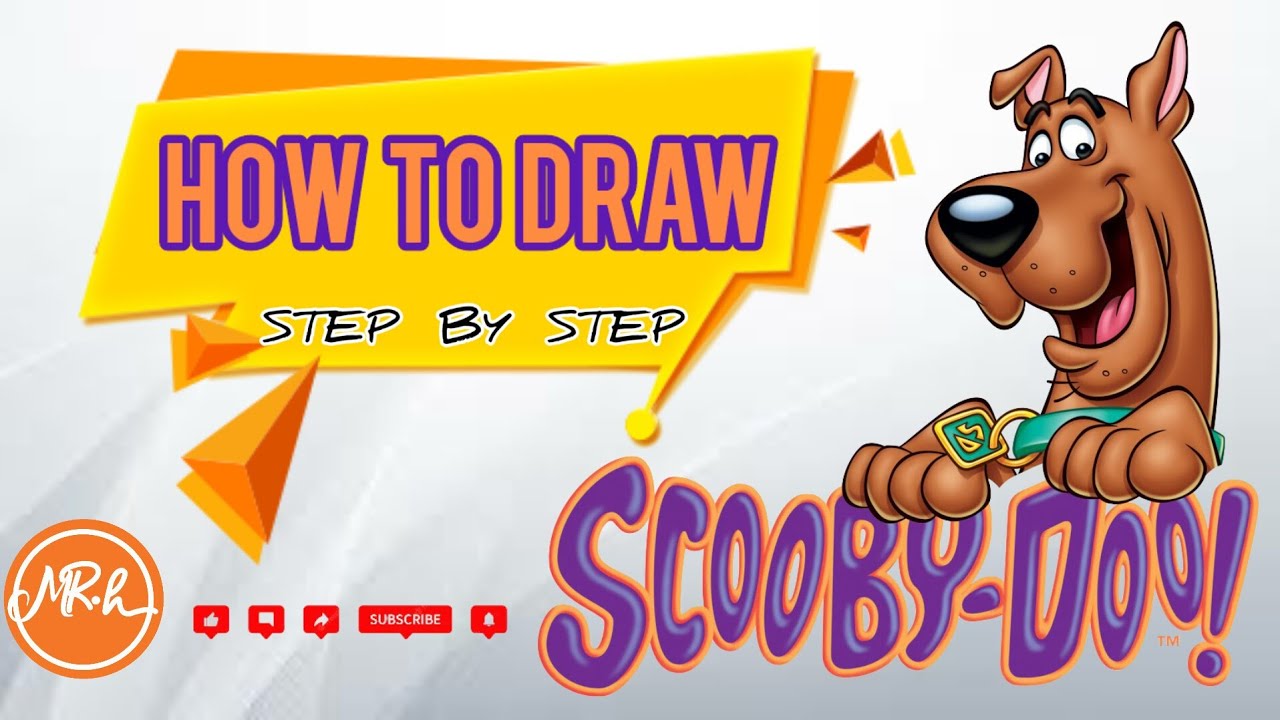 How to draw SCOOBY-DOO (step by step) Scooby-Doo animation - YouTube