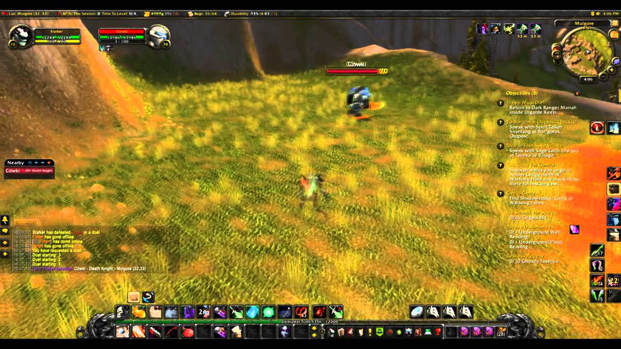Level 70 Twink Rogue Vs Death Knight Youtube 2378