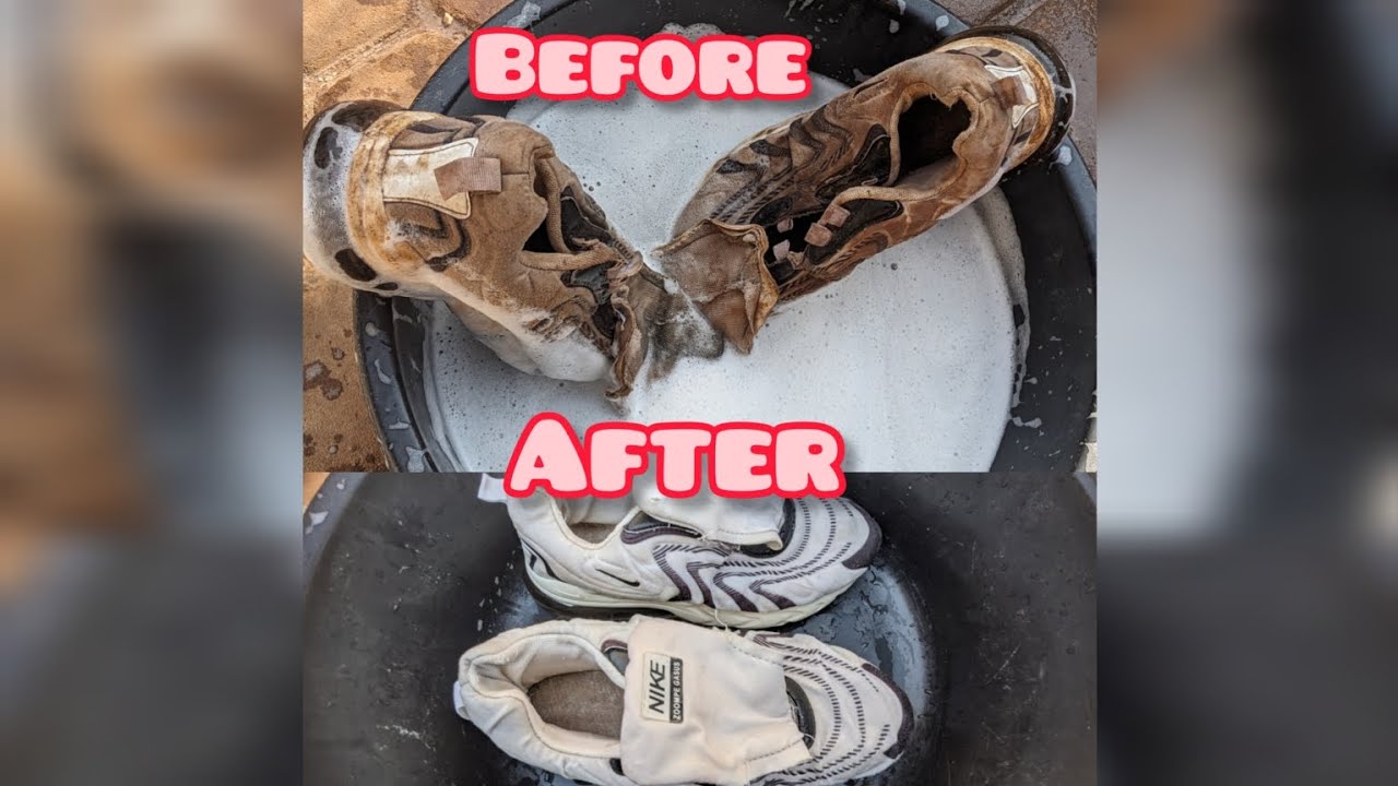 Nike zoom #before and after washing shoes by hand - YouTube