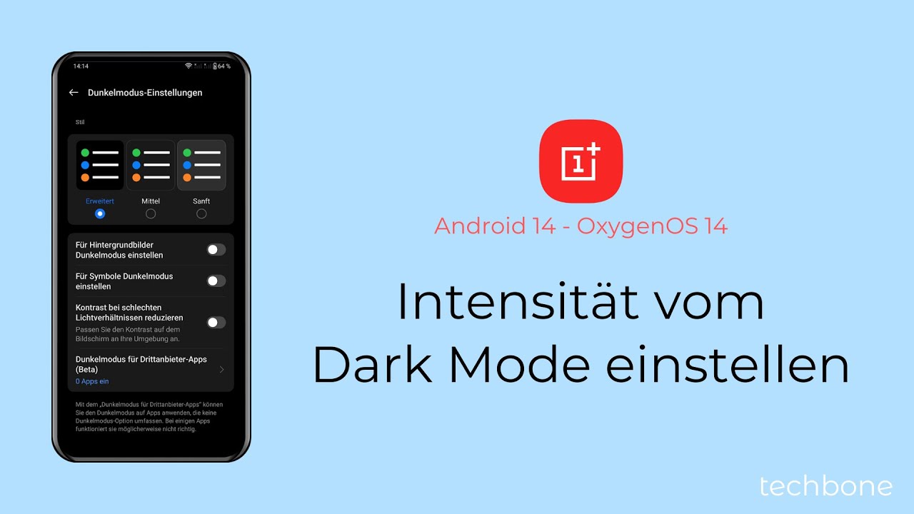 Intensität vom Dark Mode einstellen - OnePlus [Android 14 - OxygenOS 14] - YouTube