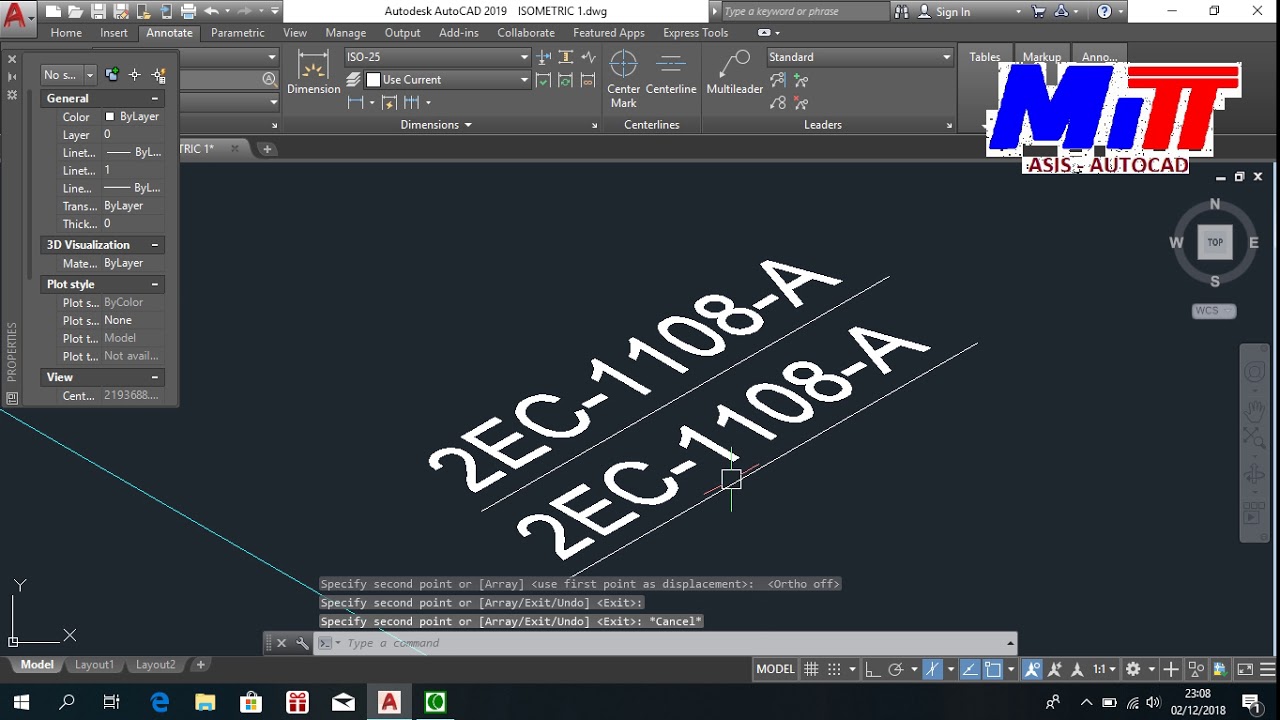 MITT CILEGON TUTORIAL AUTOCAD ISOMETRIC 1 ASIS - YouTube