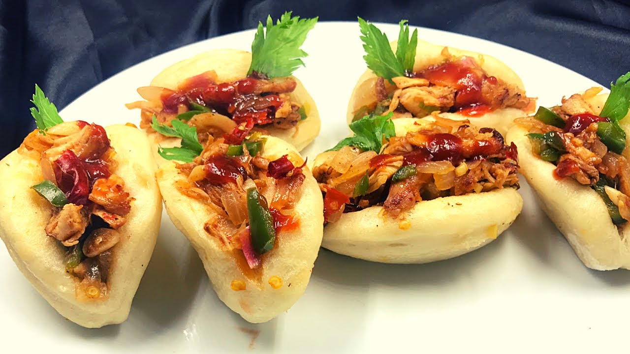 Bao Bun with Chilly Chicken | Steamed Bun Recipe | Food and Flavours By ...