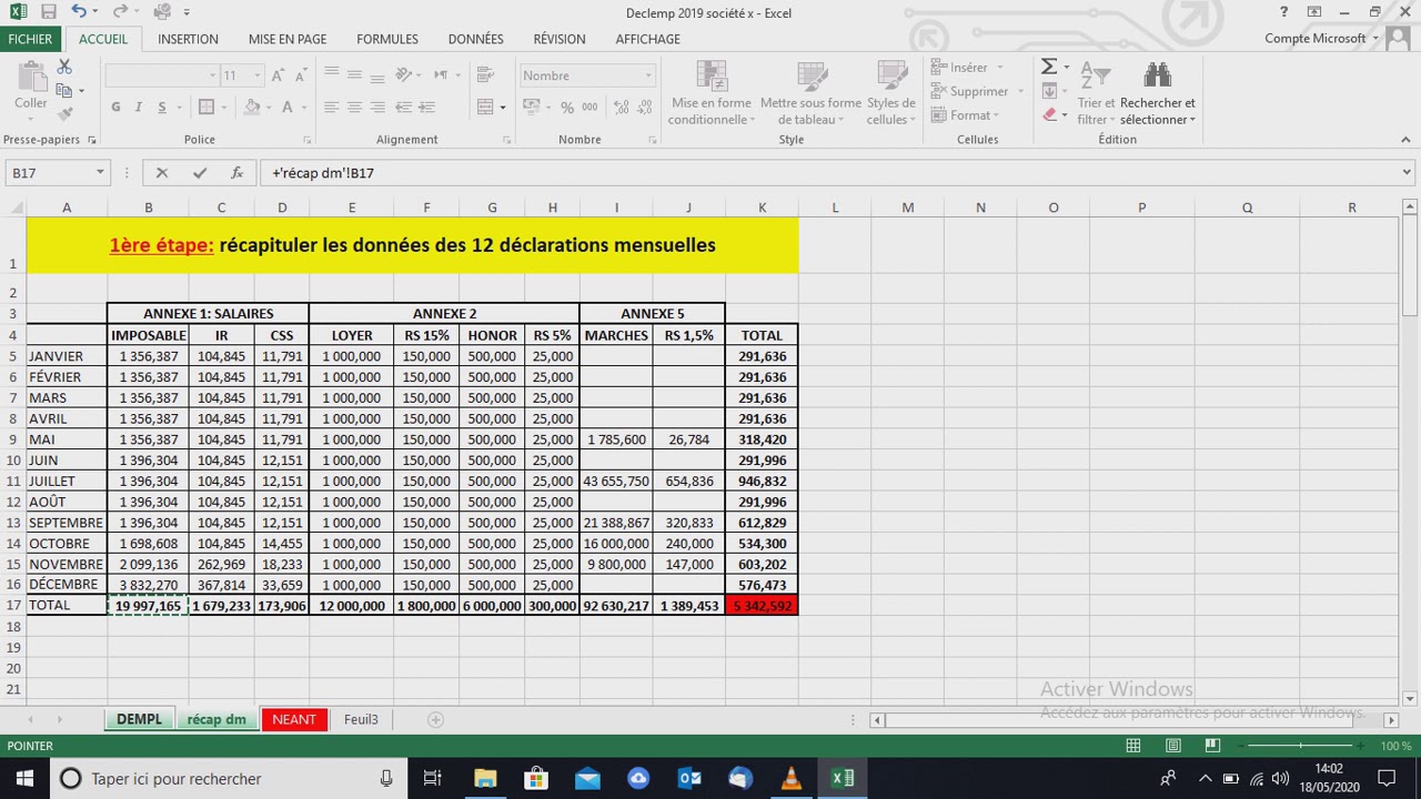 Déclaration d'employeur à partir des déclarations mensuelles - YouTube
