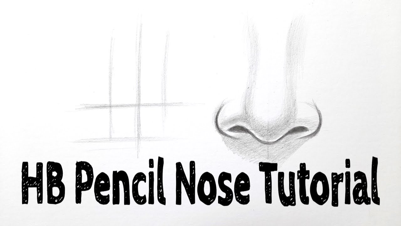 How to Draw a Nose With Only HB Pencil (Easy Tutorial) | Nose Drawing ...