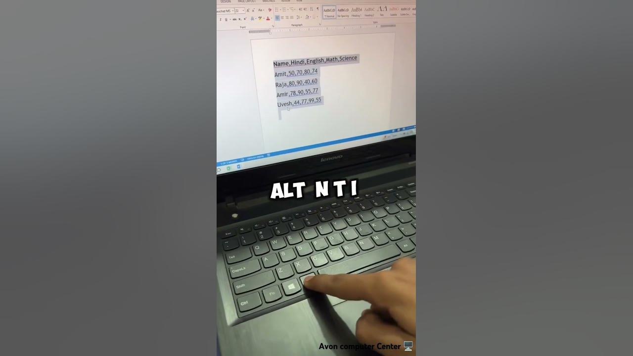 How To Convert Data Into Table ।।data Ko Table Me Kaise Convert Kre।।🖥️youtubeshorts Ytshorts