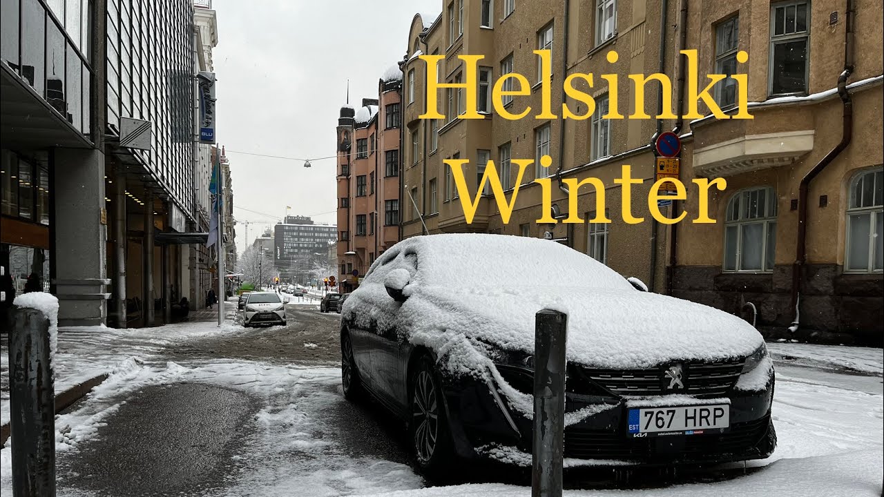 HELSINKI WINTER WALK 4K: A Snowstorm Adventure in Helsinki City Centre ...