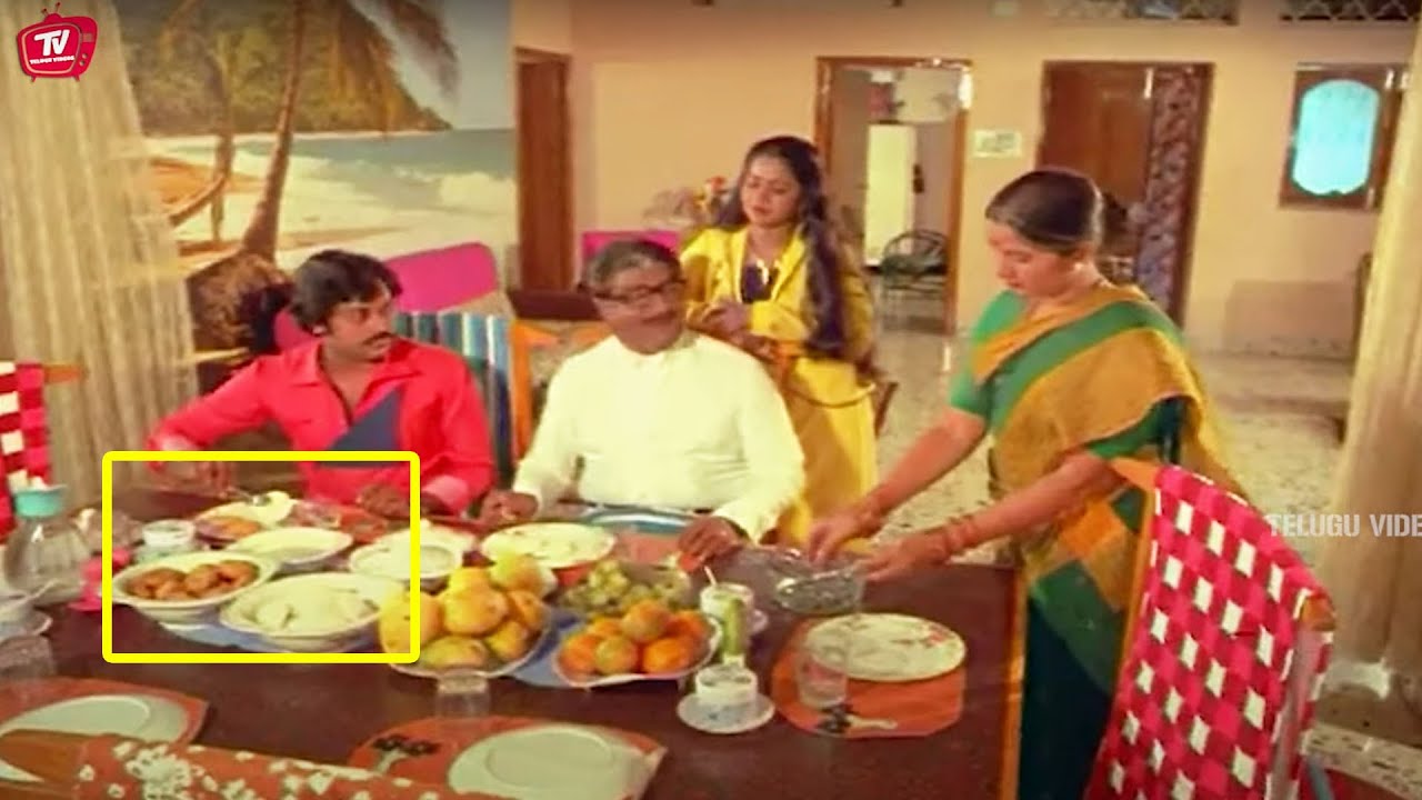 Chiranjeevi Funny Food Eating Comedy Scene | Chiranjeevi Comedy Scenes ...