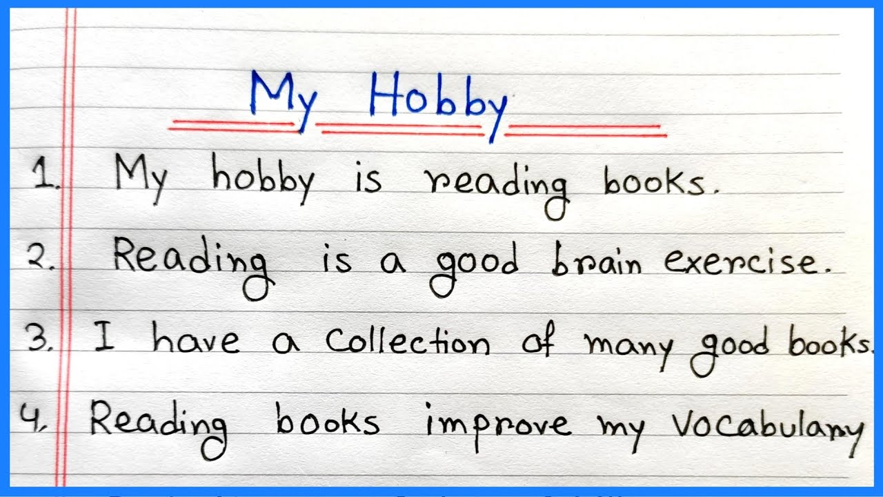 My hobby essay writing in English |Hobby essay writing easy|Hobby essay ...
