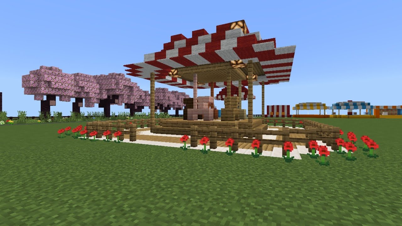 Minecraft: Building a theme park // Ep44 A Carousel - YouTube