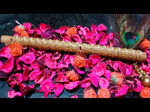 flute decoration😍|How to decorate flute for Krishna,bal Gopal, Murali ...