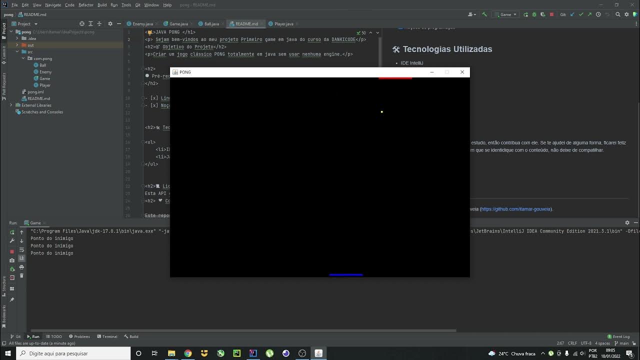 PONG em java - YouTube