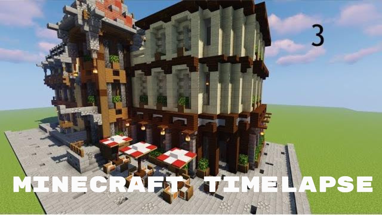 Minecraft city build: corner pub - timelapse - YouTube