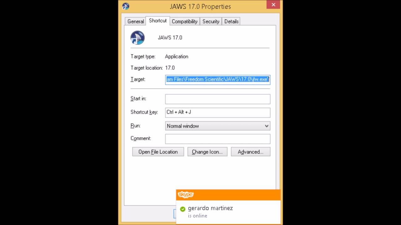 Creating a Hot key in Windows for launching JAWS - YouTube