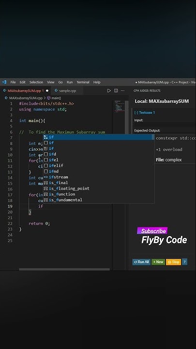 Finding Maximum Subarray Sum in C++ for Competitivecoding | #short # ...