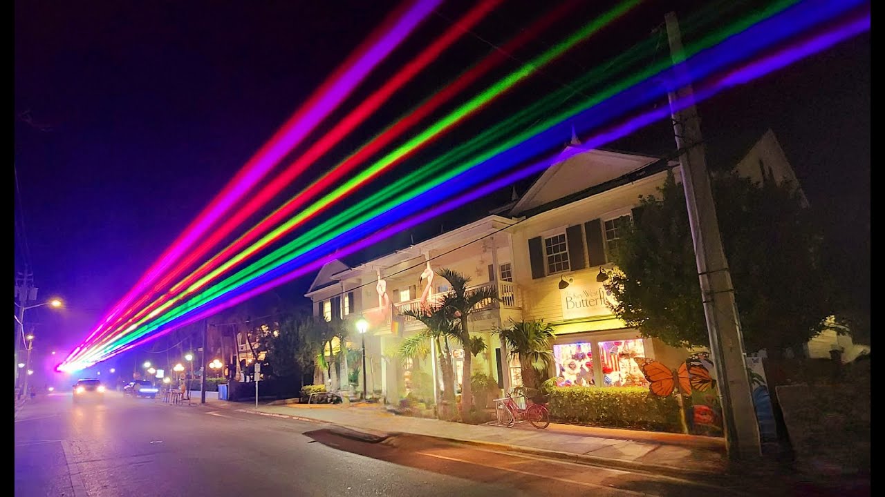 Key West Pride 2023. Rainbow Laser Show Over Duval Street Key West, FL ...