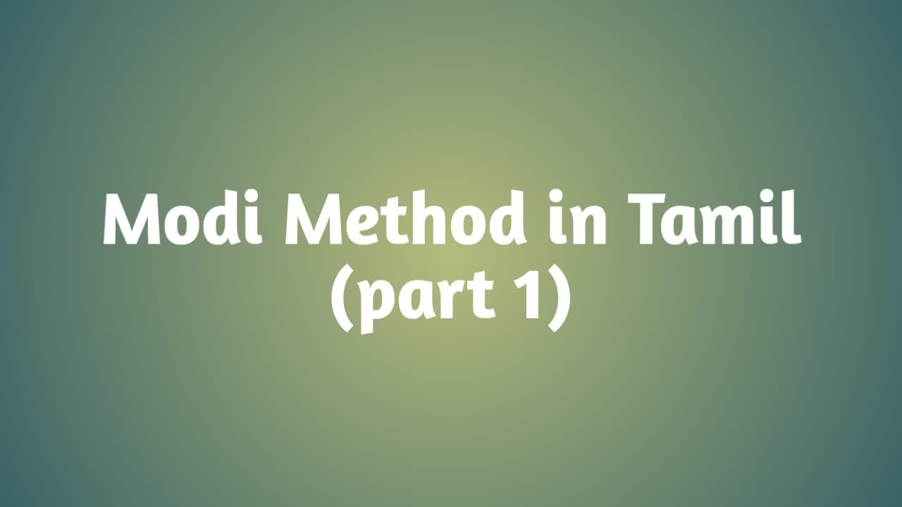 Modi Method in Tamil (part 1) - YouTube