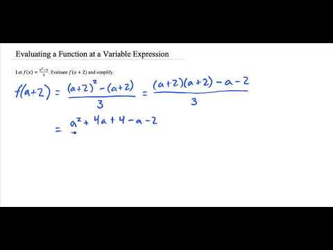 Evaluating a Function at a Variable Expression (Silent Video) - YouTube