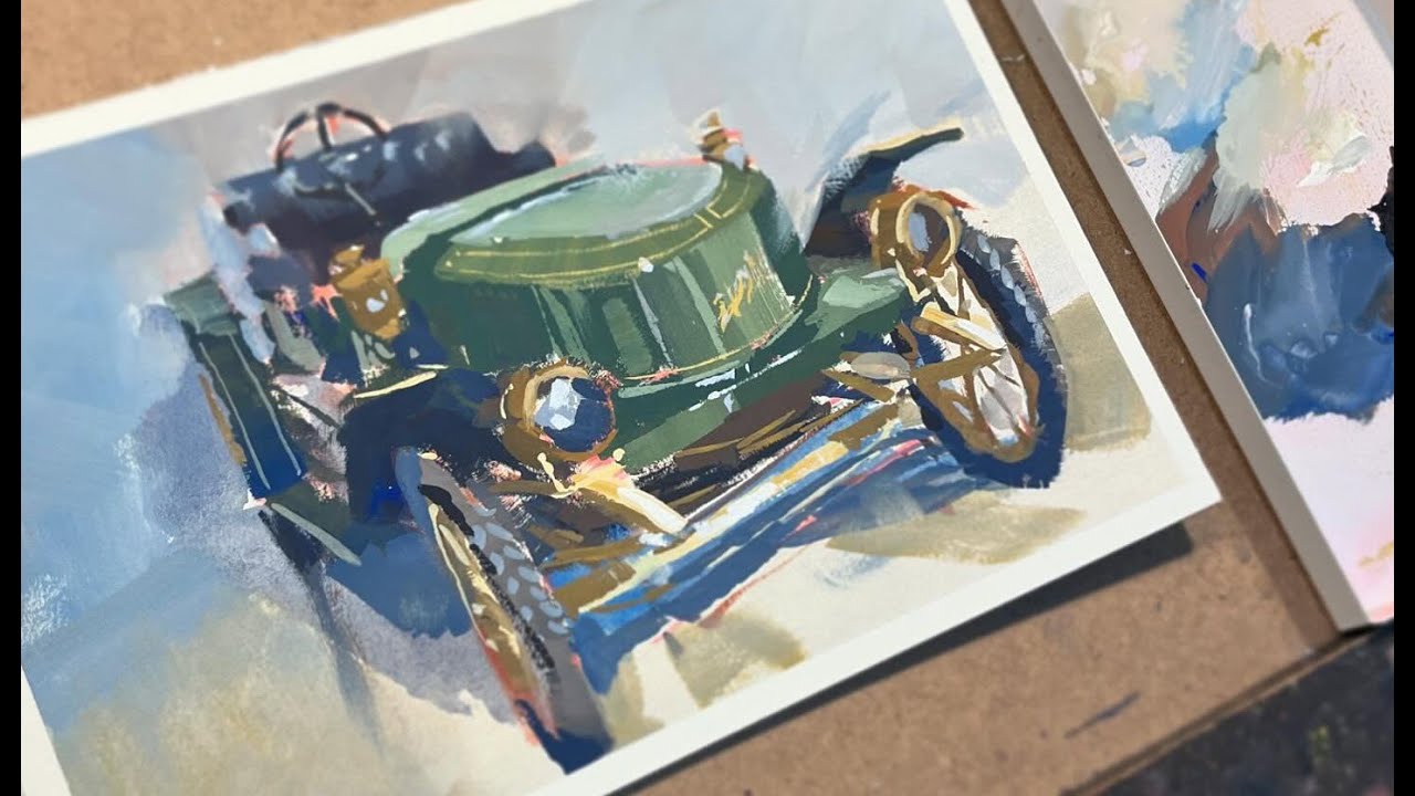 Neat Old Stanley Car at the Frick Car & Carriage Museum with Gouache ...