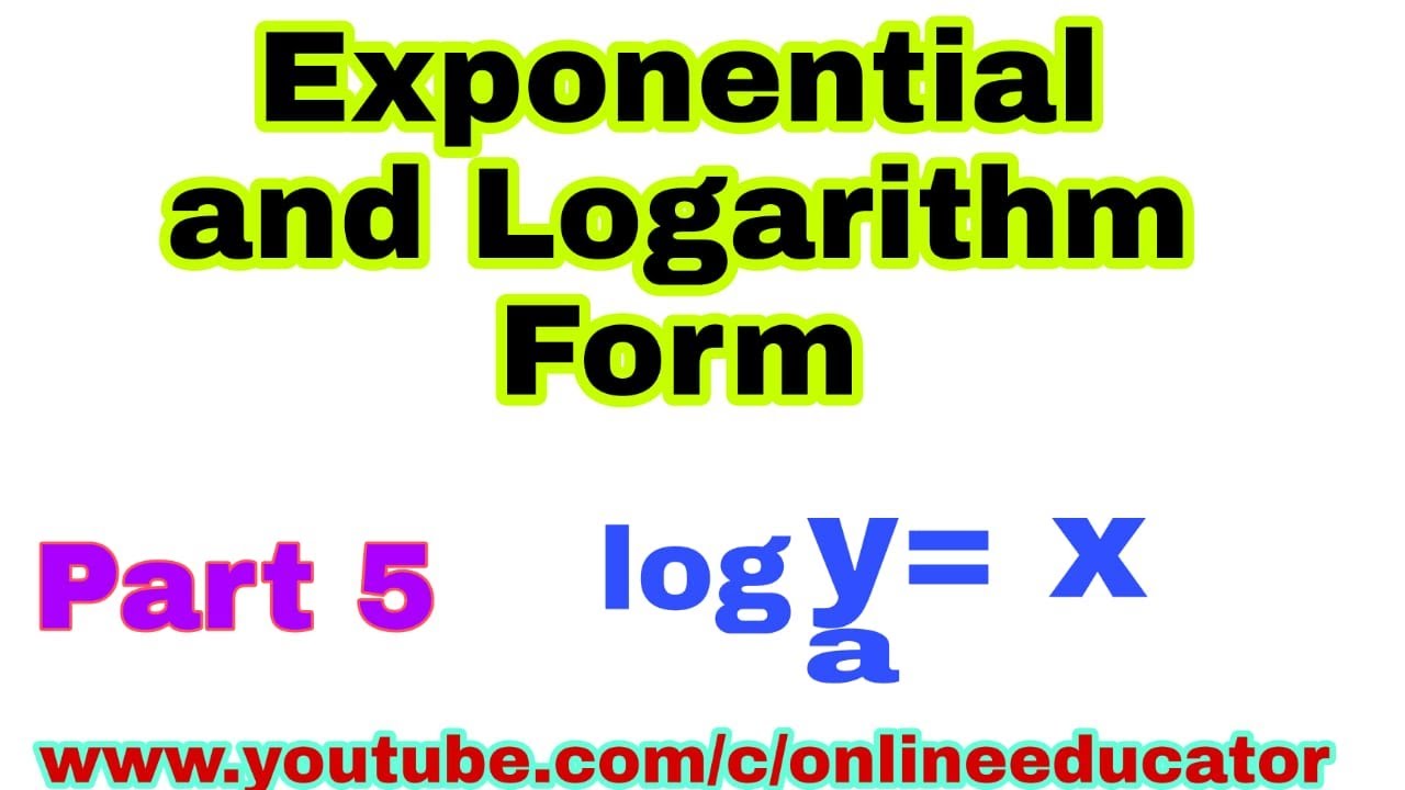 Exponential and Logarithm form| easy method| - YouTube