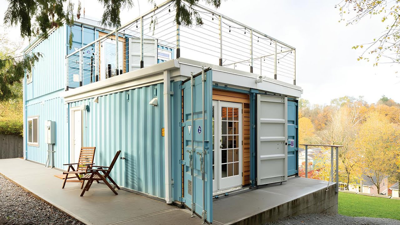 Inside a STUNNING Blue Container House in Seattle - YouTube