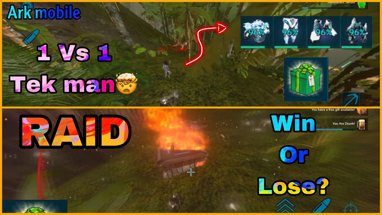 ( ARK MOBILE ) Raid Base 🔥 50-20 🤯 Did we raid them ? 🧠 Tek arrmor 💞 ...