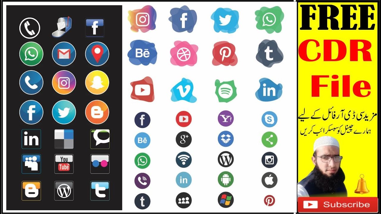 Best Social media icons Free Cdr , png , Vector File Download Vol 1 # ...