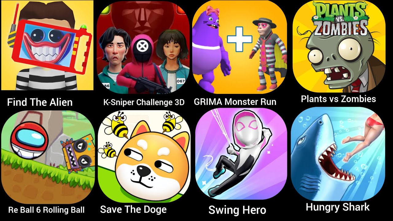 Find The Alien, PLANTS VS. ZOMBIES ,K-Sniper Challenge 3D, GRIMA ...