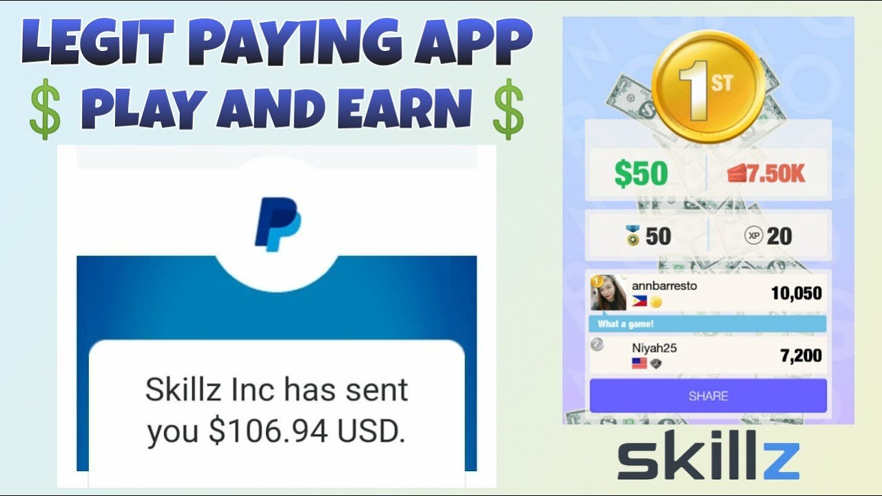 PLAY AND EARN (LEGIT PAYING APP!) | SKILLZ APP - YouTube