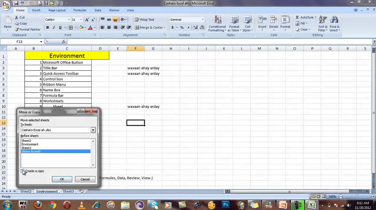 Lesson 05 Copy, Cut, Paste and Move - Microsoft Excel 2007 - Sahalsoftware - YouTube