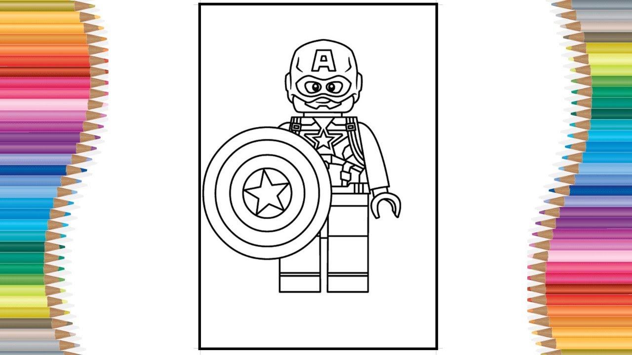 HOW TO COLORING CAPTAIN AMERICA LEGO VERSION | SUPERHERO MARVEL ...