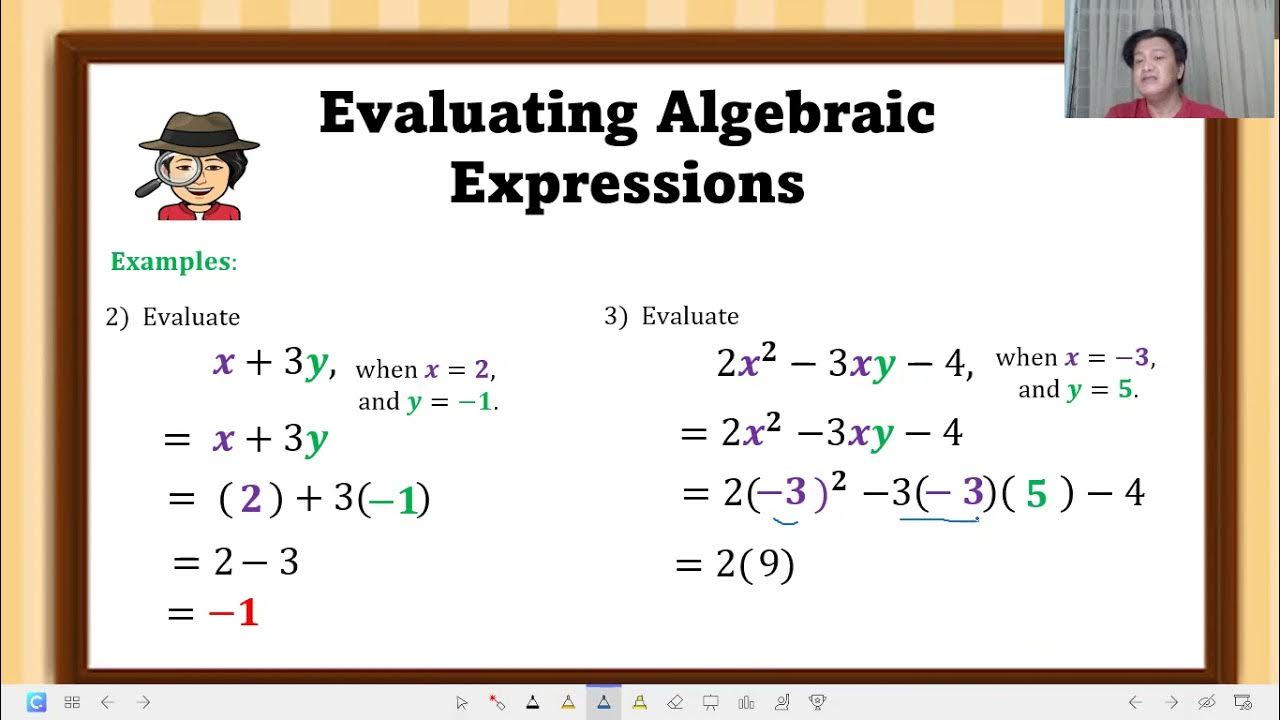GRADE 7 MATH: 👉 Evaluating Algebraic Expressions for the given Values ...